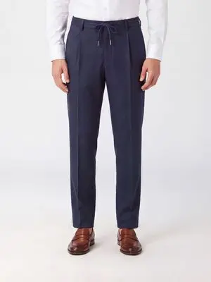 Tagliatore Tailored Drawstring Trousers - Blue