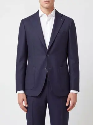 Tagliatore Single-breasted Blazer In Cupro And Viscose Blend With Patch Pockets - Black