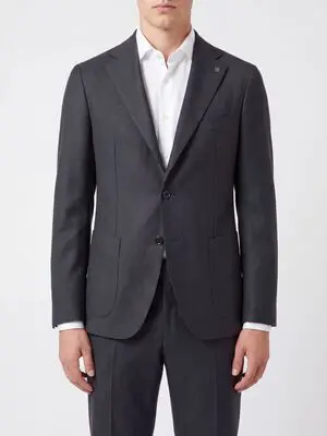 Tagliatore Single-breasted Blazer In Cupro And Viscose Blend With Patch Pockets - Brown