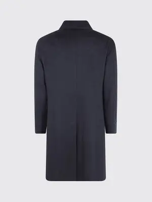 Tagliatore Long Double-breasted Coat In Pure Virgin Wool With Classic Collar