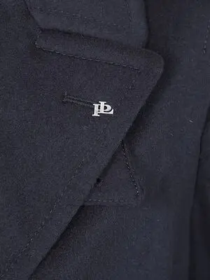 Tagliatore Long Double-breasted Coat In Pure Virgin Wool With Classic Collar