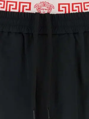 Versace Nylon Sport Shorts With Logo Elastic Waistband