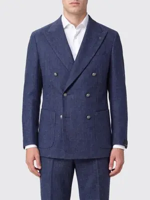 Tagliatore Double-breasted Blazer In Wool And Cashmere With Peak Lapels - Blue