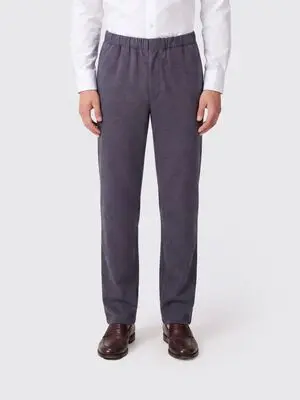 LARDINI Slim Fit Cotton Blend Trousers With Elasticated Waist And Flap Pockets