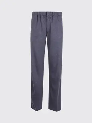 LARDINI Slim Fit Cotton Blend Trousers With Elasticated Waist And Flap Pockets