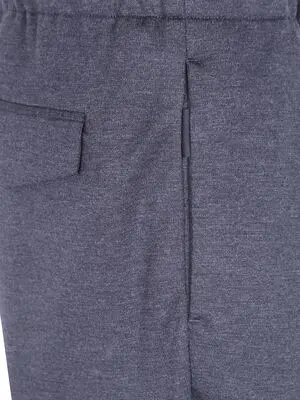 LARDINI Slim Fit Cotton Blend Trousers With Elasticated Waist And Flap Pockets