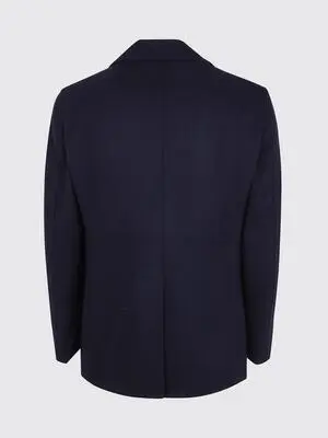 Tagliatore Double-breasted Peacoat In Wool And Cashmere Blend With Belted Cuffs