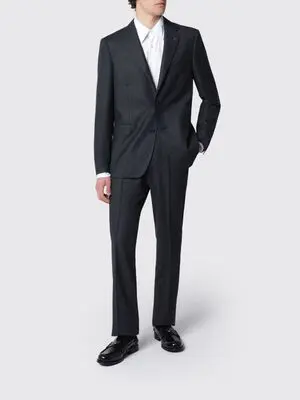Tagliatore Two-piece Suit In Pure Virgin Wool With Single-breasted Jacket - Black