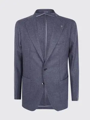 Tagliatore Single-breasted Blazer In Virgin Wool And Cashmere With Patch Pockets