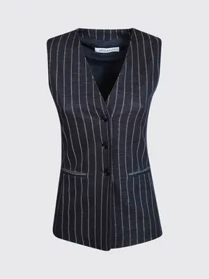 Max Mara Tailored Pinstriped Vest - Blue
