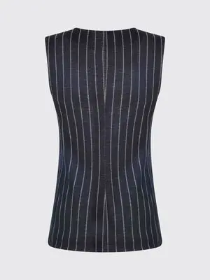 Max Mara Tailored Pinstriped Vest - Blue