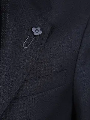LARDINI Single-breasted Virgin Wool Blazer With Peak Lapels And Patch Pockets