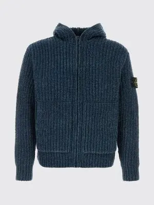 Stone Island Ribbed Knit Zip-up Hoodie