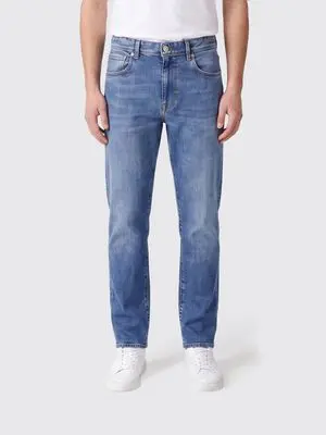 Incotex Five-pocket Straight Jeans In Stretch Cotton Denim With Mid-rise - Blue
