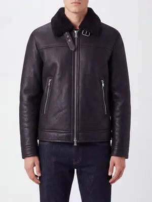 DONDUP Lambskin Leather Jacket With Fur Collar And Zip Closure - Brown