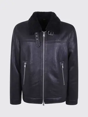 DONDUP Lambskin Leather Jacket With Fur Collar And Zip Closure