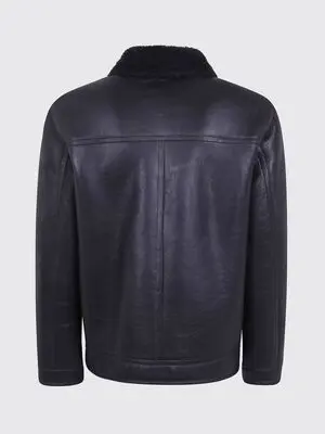 DONDUP Lambskin Leather Jacket With Fur Collar And Zip Closure