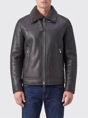 DONDUP Leather Biker Jacket With Shearling Collar - Green