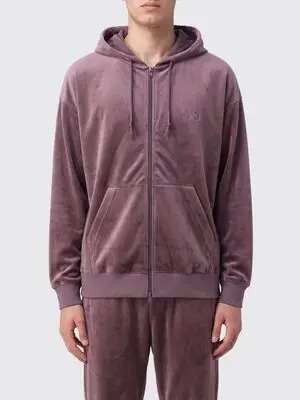 Y3 Zipped Hoodie In Velvet With A Relaxed Fit And Dropped Shoulders - Red