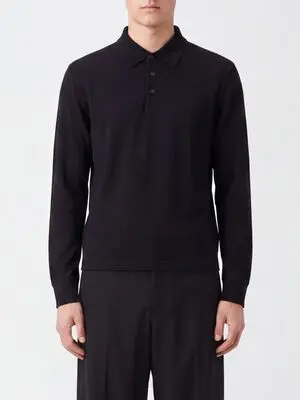 THE ROW Long-sleeved Knit Polo Shirt In Wool And Silk With Classic Collar