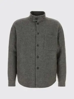 Giorgio Armani Short Silk And Cashmere Shirt Jacket With High Neck
