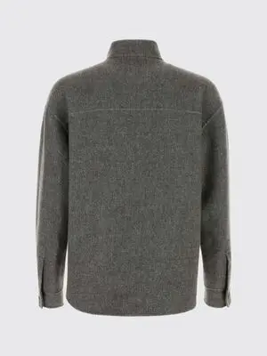 Giorgio Armani Short Silk And Cashmere Shirt Jacket With High Neck