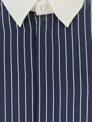 TOM FORD Striped Slim Fit Pure Silk Shirt With French Collar