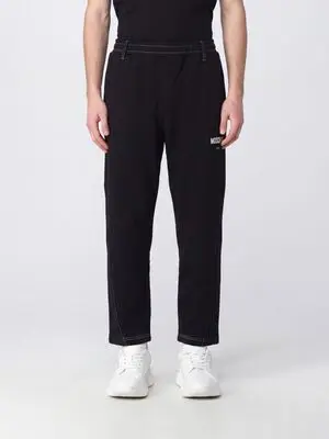 Moschino Cotton Jogging Trousers With Contrast Printed Logo - Black