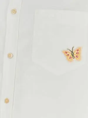 Valentino Garavani Long-sleeved Cotton Shirt With Butterfly Print