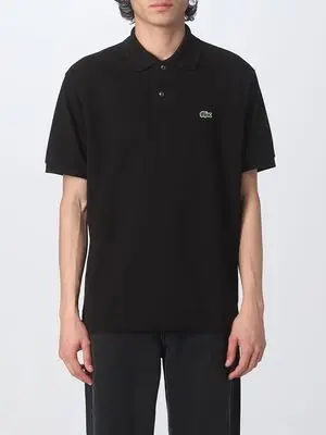 Lacoste Classic Short-sleeved Cotton Polo Shirt With Logo Patch Black