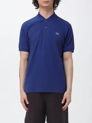 Lacoste Classic Short-sleeved Cotton Polo Shirt With Logo Patch - Blue