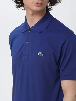 Lacoste Classic Short-sleeved Cotton Polo Shirt With Logo Patch - Blue