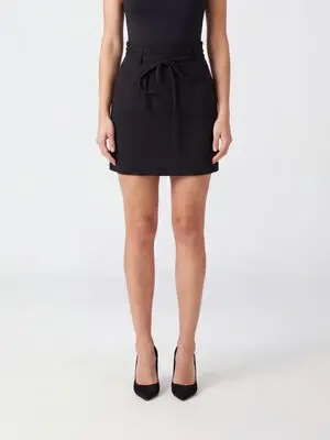 TWINSET High-waisted Pencil Mini Skirt With Belt And Side Zip - Black