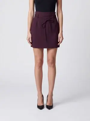 TWINSET High-waisted Pencil Mini Skirt With Belt And Side Zip - Red