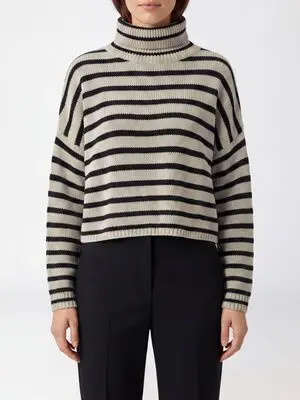 LISA YANG Striped Turtleneck Sweater - White