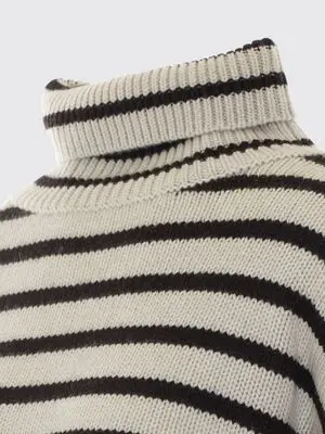 LISA YANG Striped Turtleneck Sweater - White