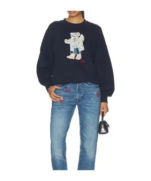 Ralph Lauren Fleece Crewneck Sweatshirt With Graphic Detail - Blue
