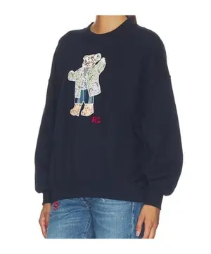 Ralph Lauren Fleece Crewneck Sweatshirt With Graphic Detail - Blue