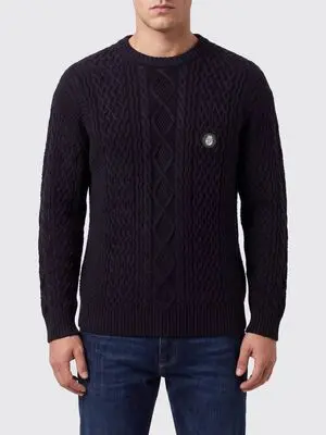 BILLIONAIRE Cable Knit Crewneck Sweater - Navy