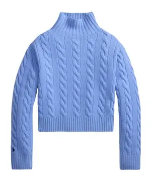 Polo Ralph Lauren Cable Knit Cropped Turtleneck Sweater