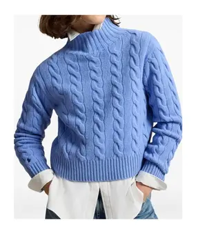 Polo Ralph Lauren Cable Knit Cropped Turtleneck Sweater