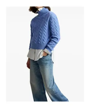 Polo Ralph Lauren Cable Knit Cropped Turtleneck Sweater