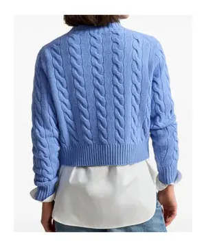 Polo Ralph Lauren Cable Knit Cropped Turtleneck Sweater