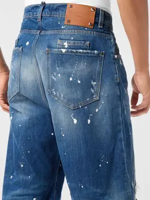 Philipp Plein Distressed Paint Splatter Jeans