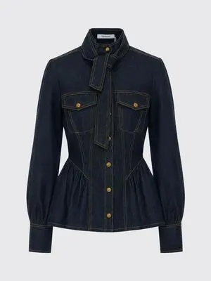 Zimmermann Denim Shirt With Bow Detail - Blue