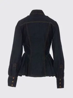 Zimmermann Denim Shirt With Bow Detail - Blue