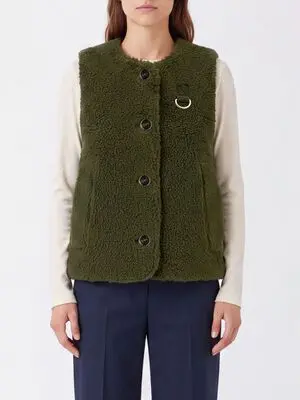 Barbour Fleece Vest With Button Detail - Green