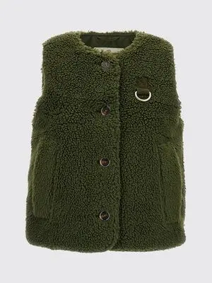 Barbour Fleece Vest With Button Detail - Green