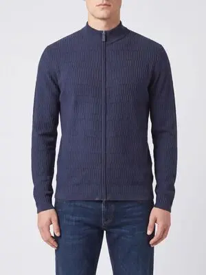Emporio Armani Zip-up Sweater - Blue