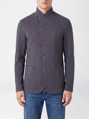 Emporio Armani Collared Button Detailed Jacket - Grey